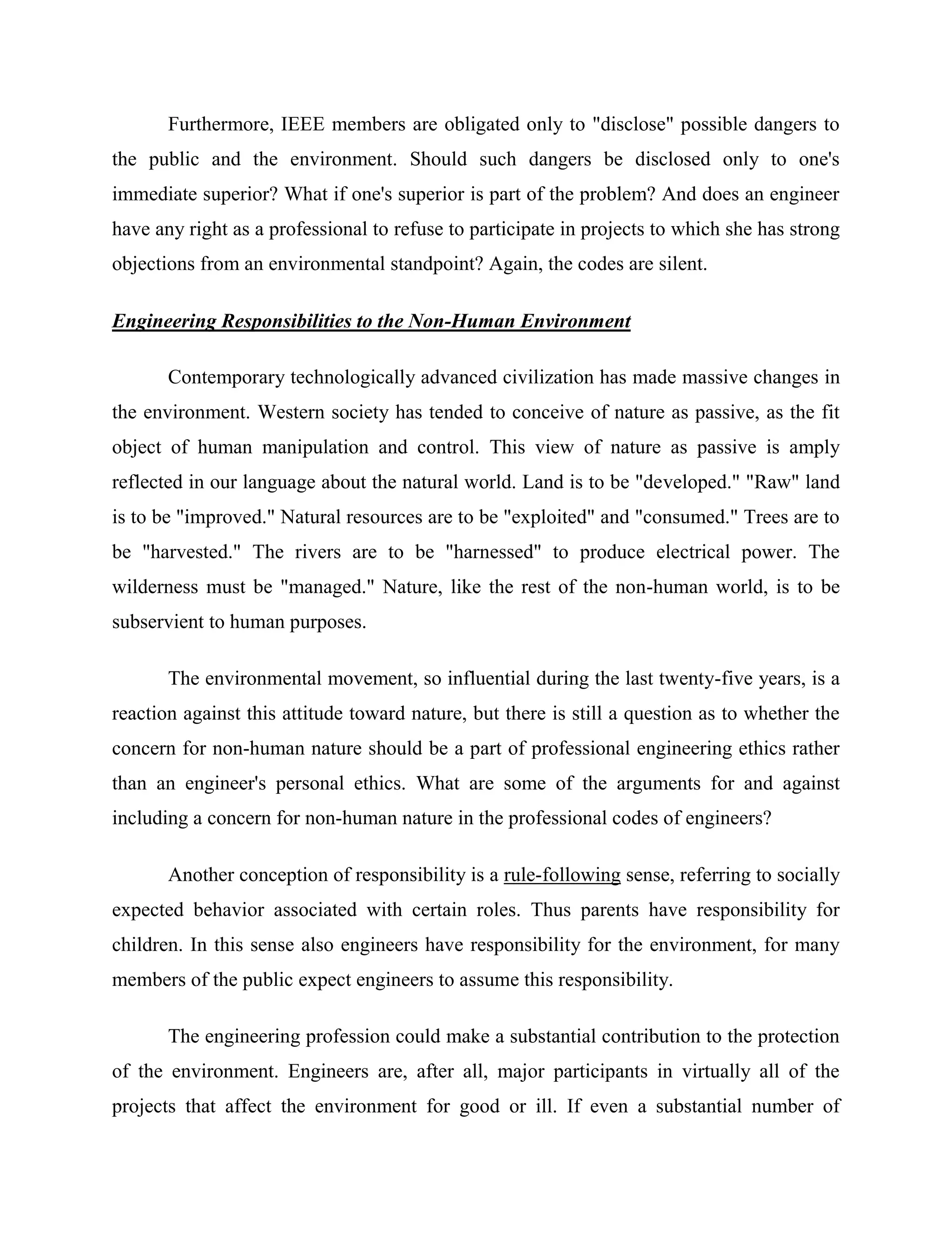 Engineers and the Environment | DOCX