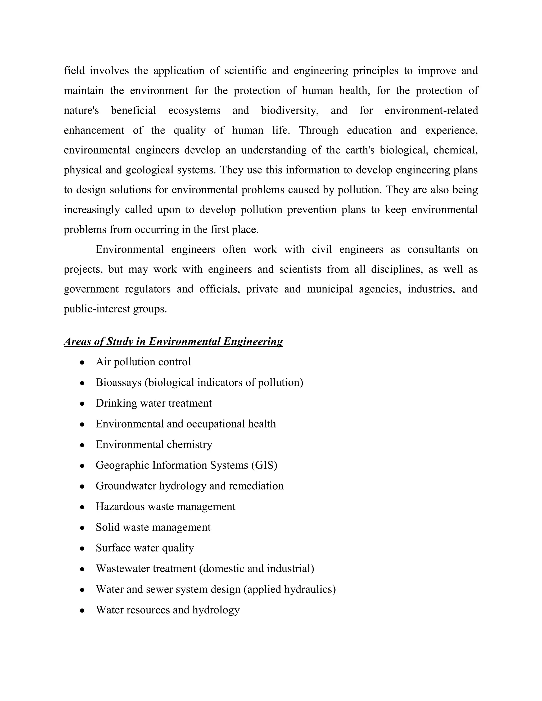 Engineers and the Environment | DOCX