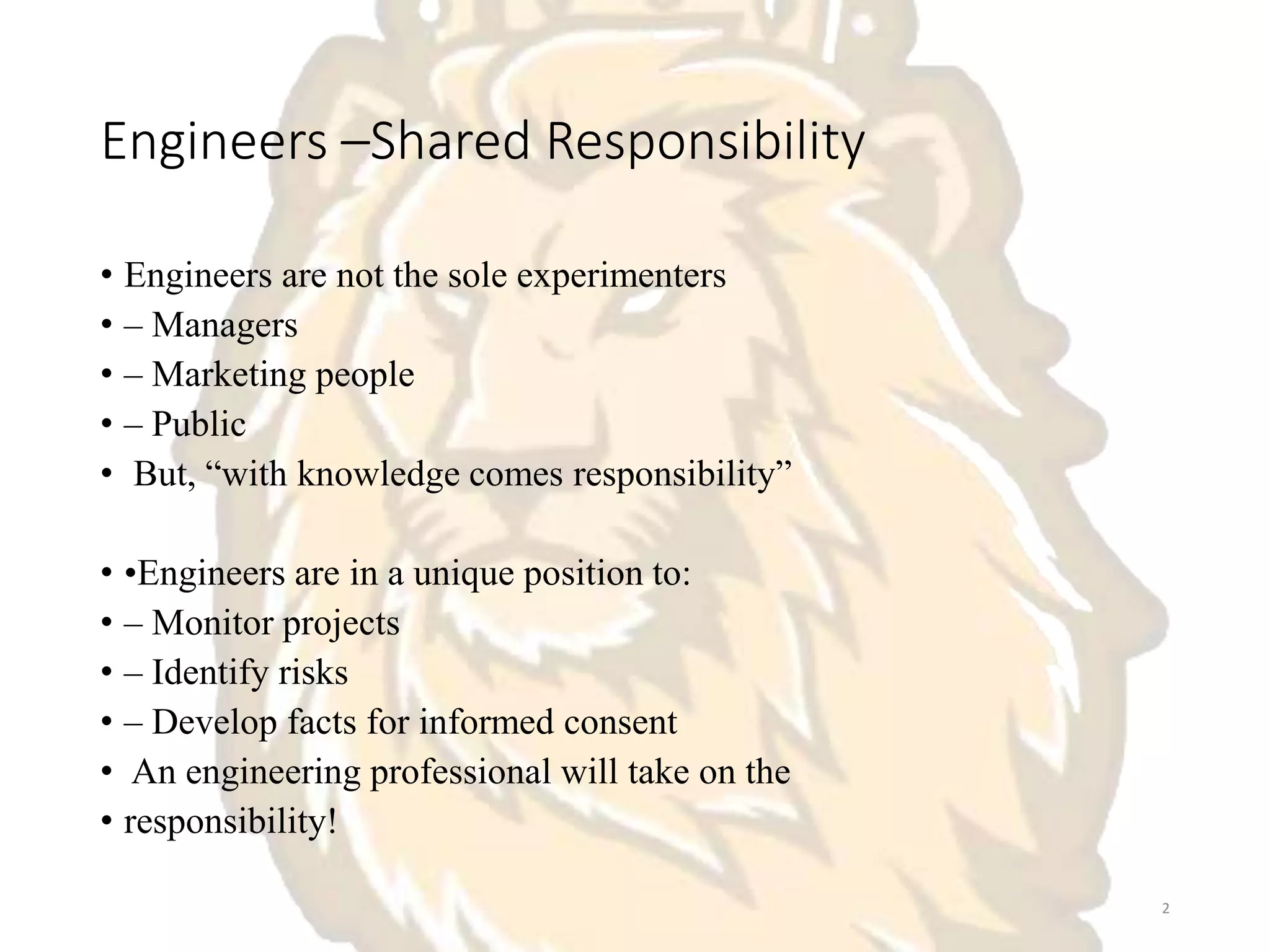 Engineers are responsible experimenters | PPTX