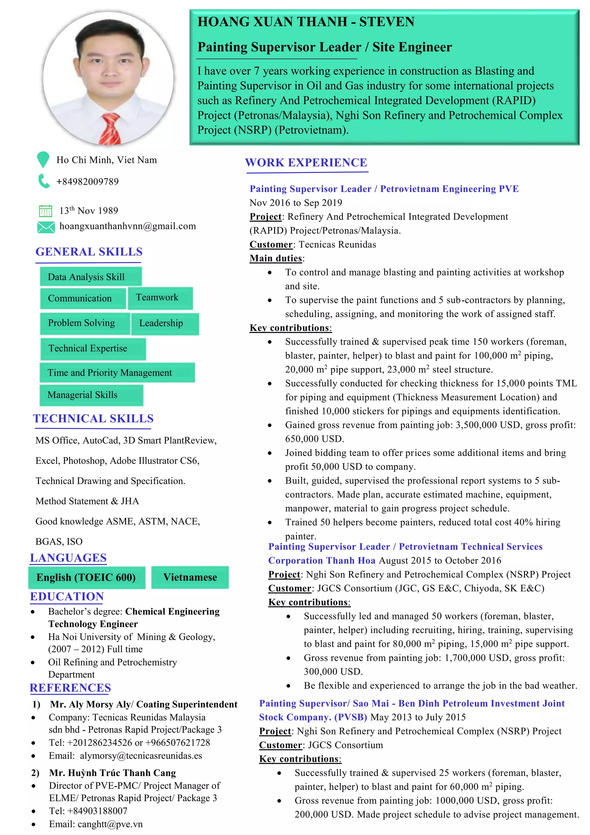 Painting Supervisor / Site Engineer / Material Corrosion Engineer | PDF