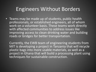 Engineers Without Borders' Worldwide Projects | PPT