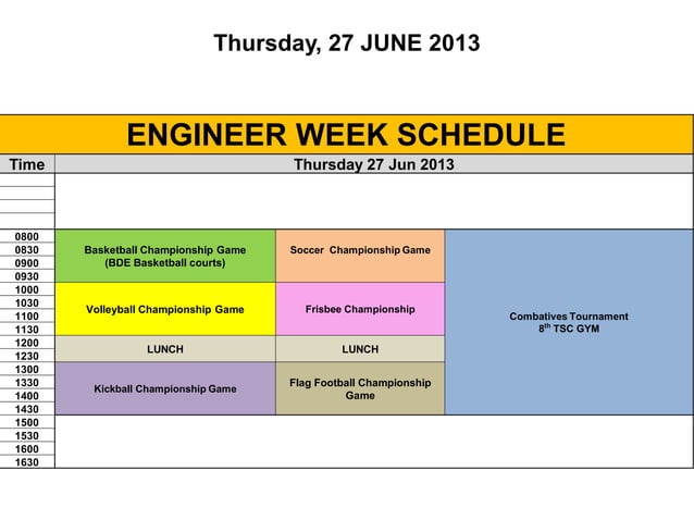 Engineer week schedule | PPT