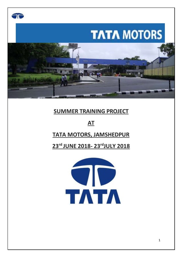 SUMMER TRAINING AT TATA MOTORS | DOCX