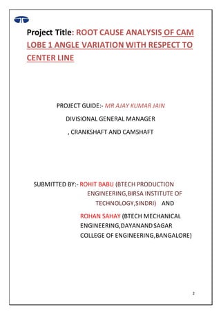 SUMMER TRAINING AT TATA MOTORS | DOCX