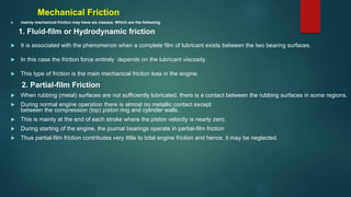 Engine friction and lubrication system | PPTX