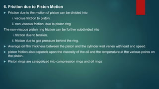Engine friction and lubrication system | PPTX