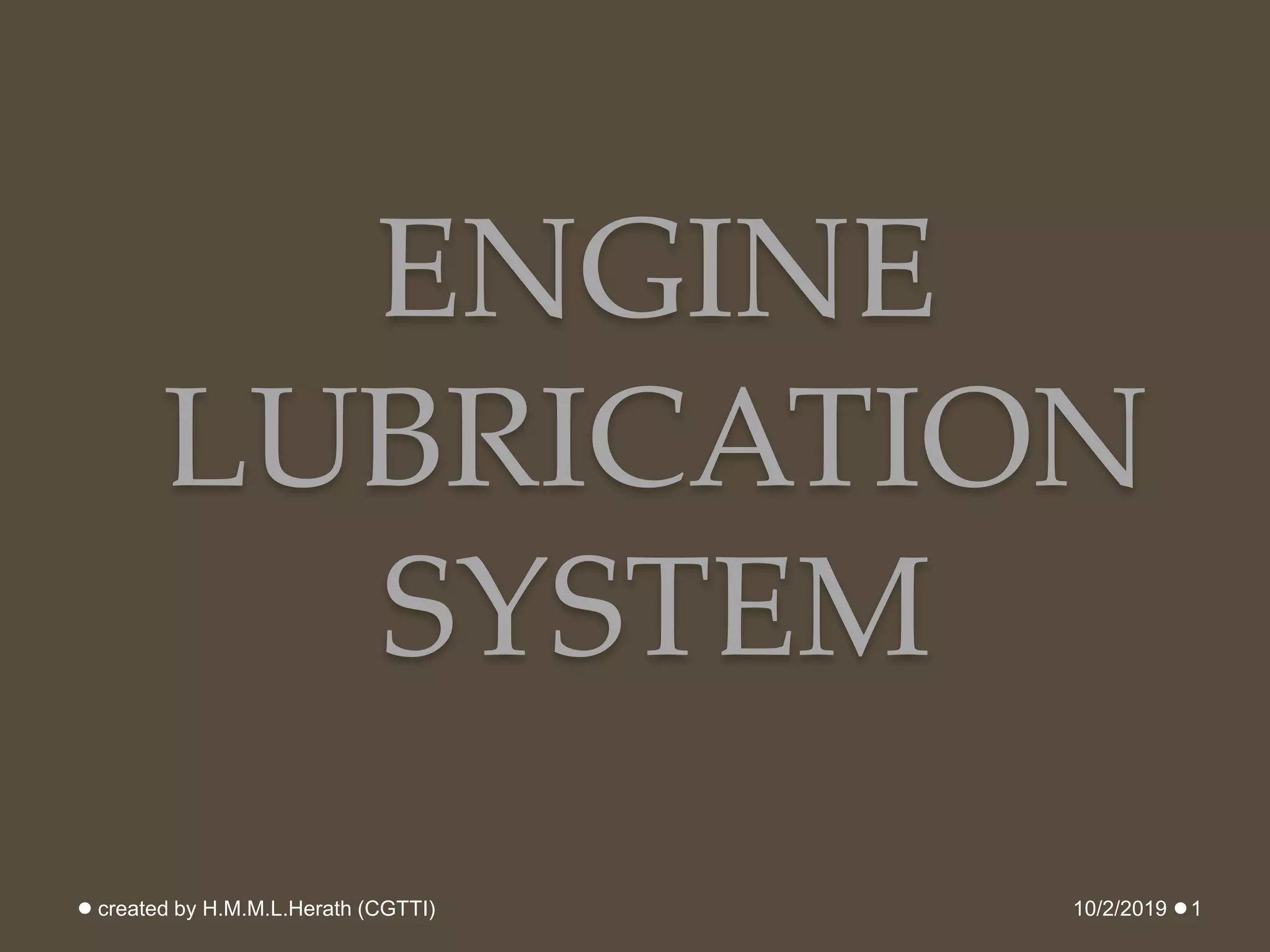 Engine lubrication system | PPT