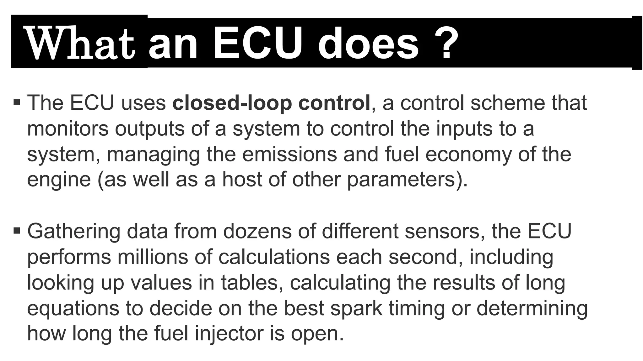 Engine management system[ EMS ] or Engine Control Unit [ ECU ] | PPTX
