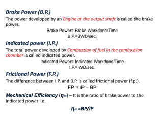 I.C.Engine performance parameters | PPTX | Physics | Science