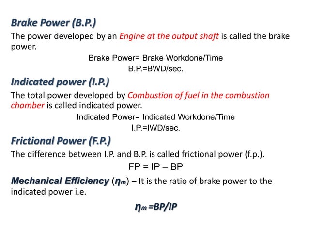 I.C.Engine performance parameters
