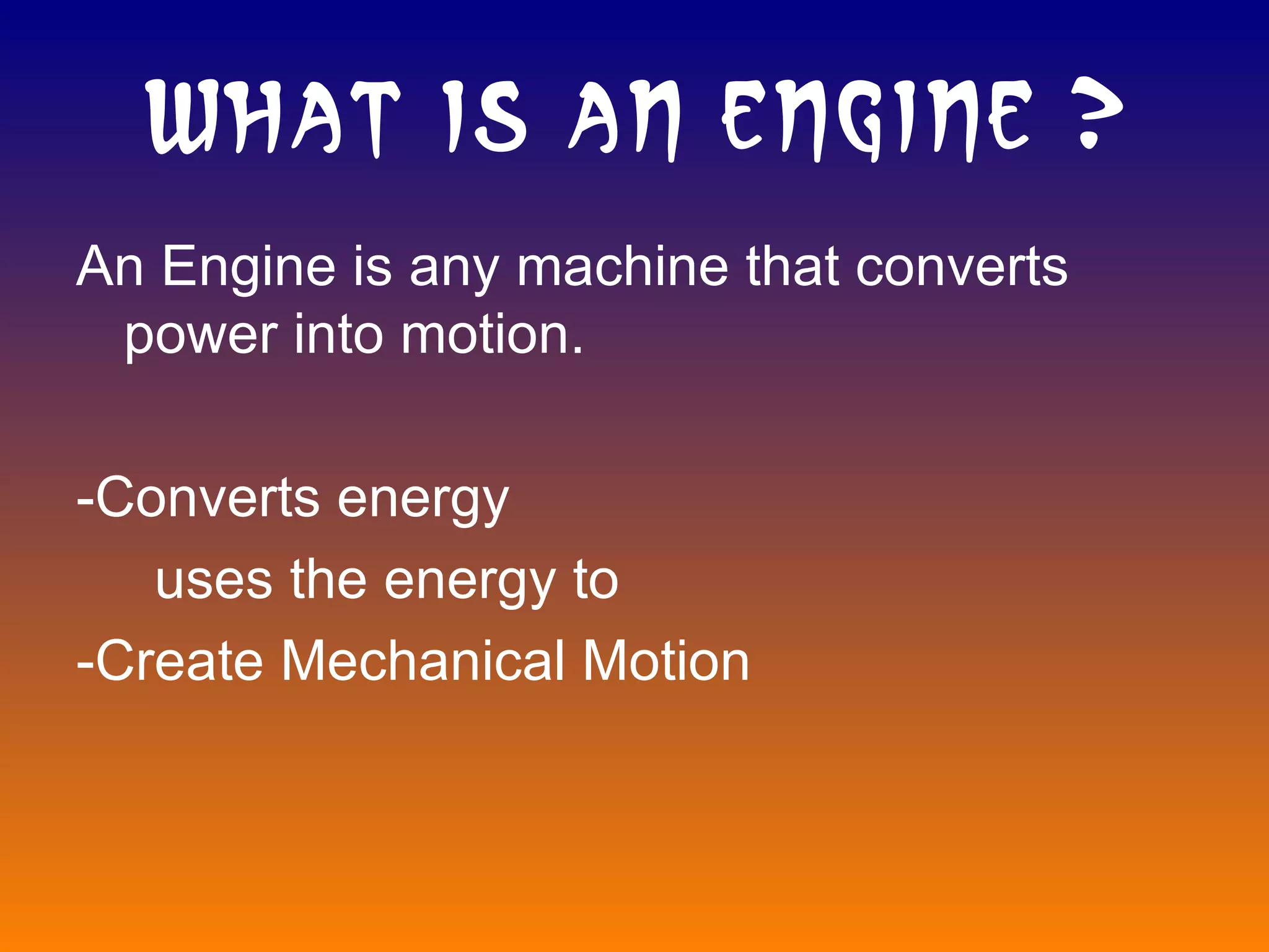 Engines in Chemistry | PPT
