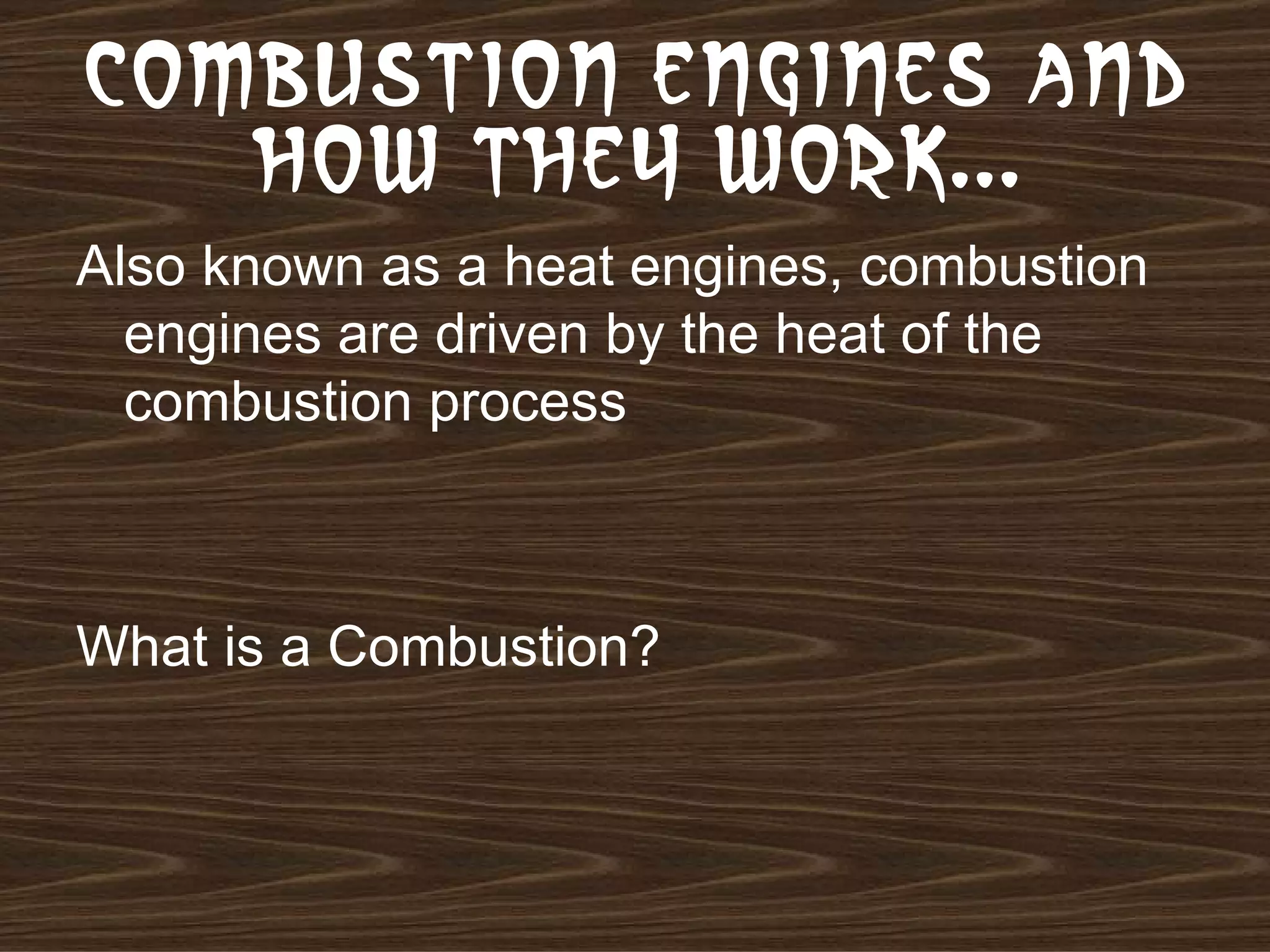 Engines in Chemistry | PPT