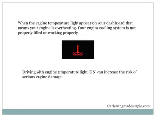 Engine Temperature Warning Light - Understand and Follow the steps | PPT