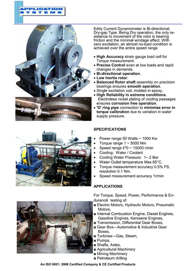 eddy current dynamometers | PDF