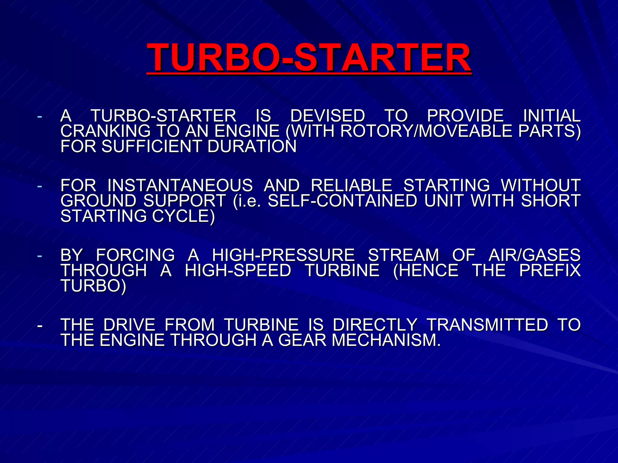 Engine turbo starters | PPT