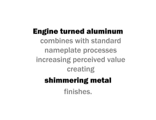 Engine Turn | Aluminum Nameplates | PDF