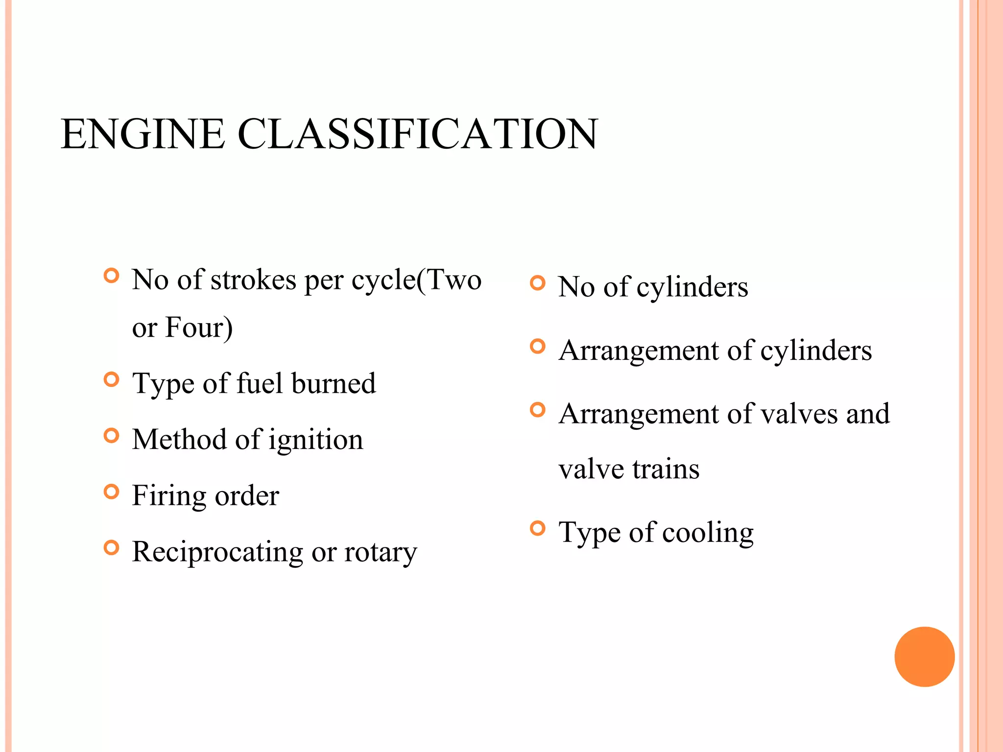 Engine classification,components and fuels | PPT
