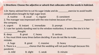 ENGISH 8 Lesson 1 week 1 Collocation and its Types | PPTX