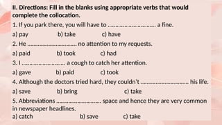 ENGISH 8 Lesson 1 week 1 Collocation and its Types | PPTX