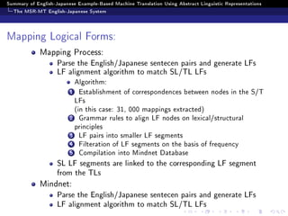 Summary of English Japanese Translation by MSR-MT | PPT