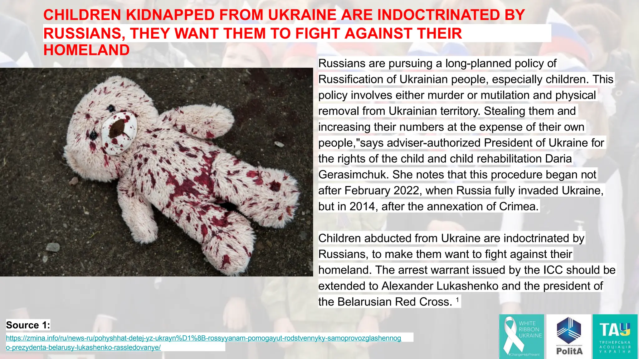 Kidnapped Ukrainian Children - OSINT Analytical Research | PPTX