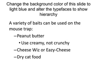 powerpoint exercises | PPT