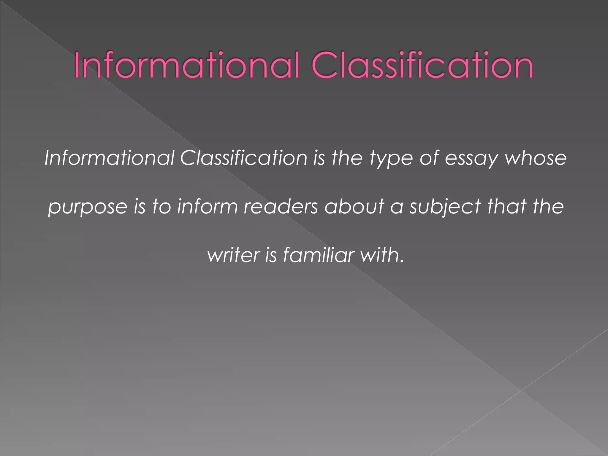 (ENG 002-12) Group 4's Presentation: Classification Essay | PPTX