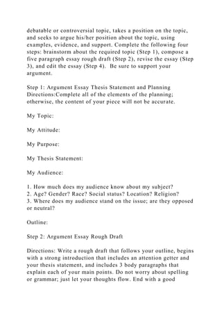 ENGL 100Argument Essay – Prewriting TemplateNOTICE· There.docx