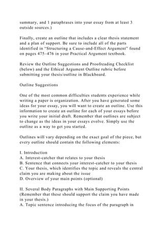 ENGL 101Essay 3 ThesisOutline Instructions and ChecklistCause.docx