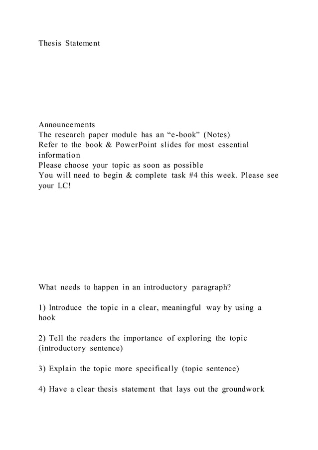 ENGL 101 Research Paper – Background Paragraph(s) | PDF