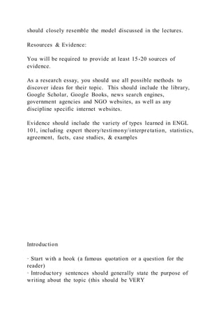 ENGL 101 Research Paper – Background Paragraph(s) | DOCX