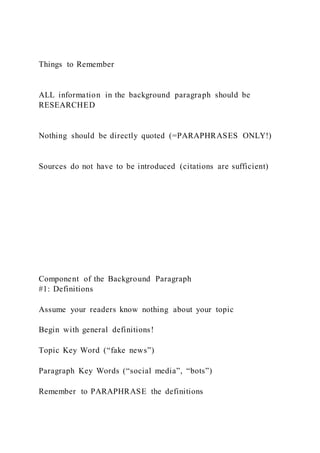 ENGL 101 Research Paper – Background Paragraph(s) | DOCX