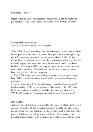 ENGL 101 Research Paper – Background Paragraph(s) | DOCX