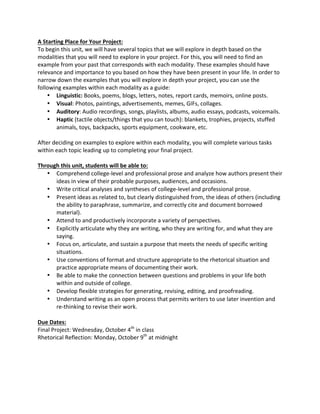 ENGL 102-07 Rhetorical Environments Assignment Sheet | PDF | Education