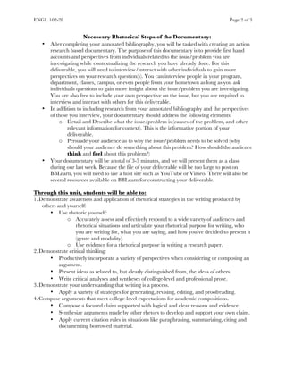 Engl 102 28 exploratory research project | PDF | Documentary | Genres