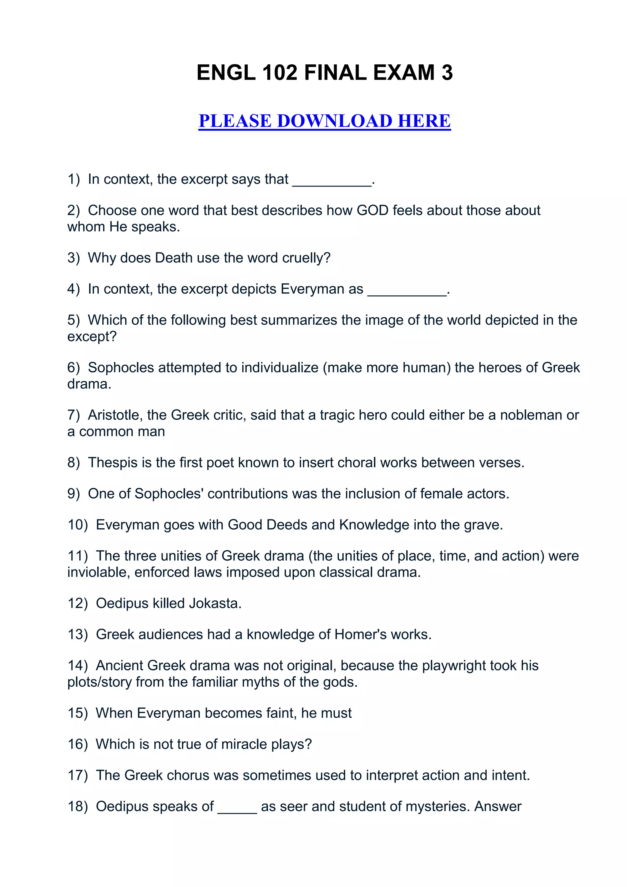 Engl 102 final exam 3 | DOCX