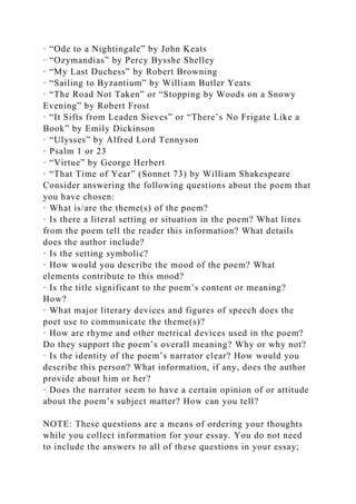 ENGL 102Poetry Essay Grading RubricCriteriaLevels of Achieve.docx