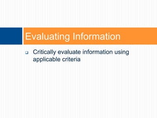 Engl1102-- Evaluating Sources-- Nagel | PPT