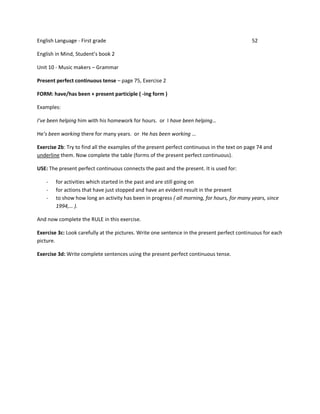 Present perfect continuous tense | PDF