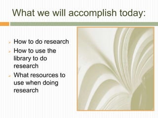 Library Reserach | PPTX | Databases | Computer Software and Applications