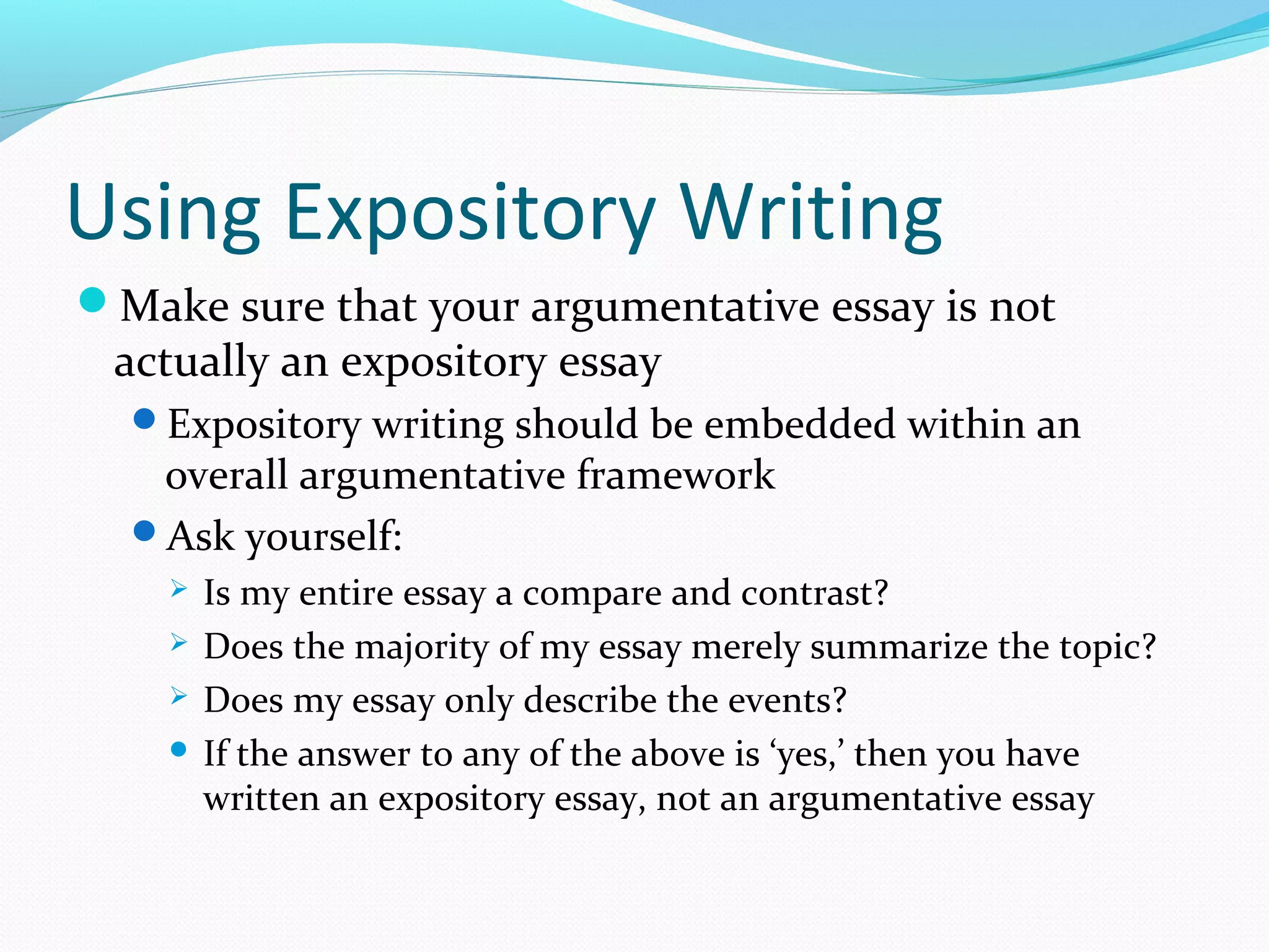 English: Expository vs. Argumentative | PPT