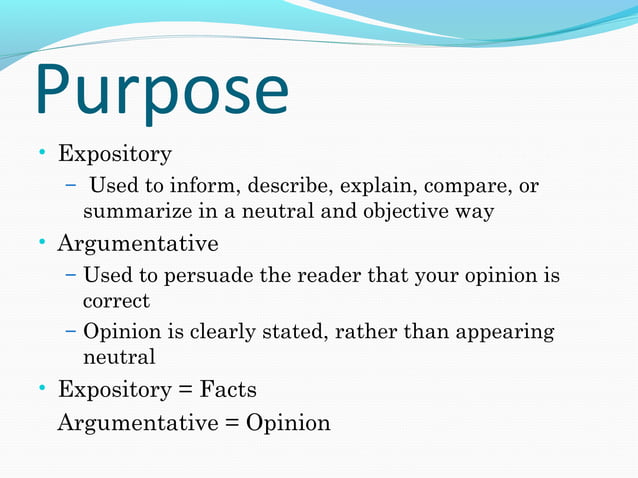 English: Expository vs. Argumentative | PPT