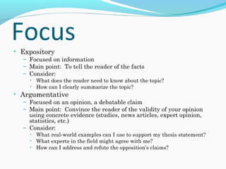 English: Expository vs. Argumentative | PPT