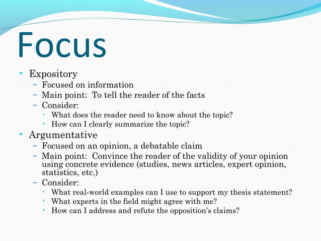 English: Expository vs. Argumentative | PPT