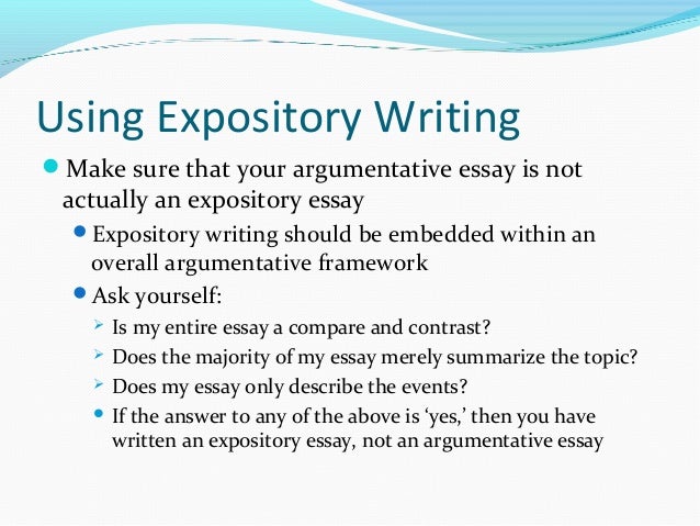 English: Expository vs. Argumentative