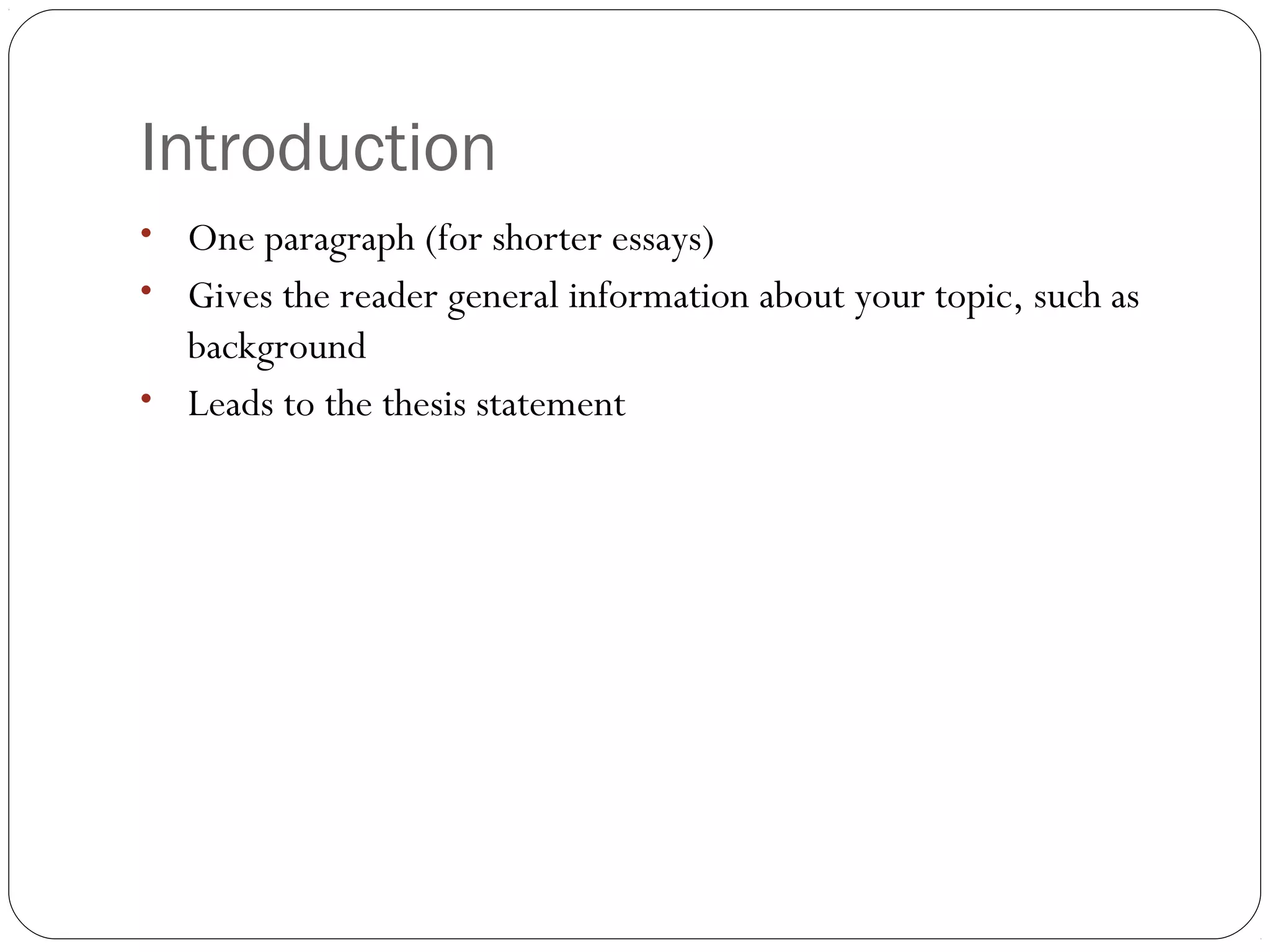 English: Structuring Your Essay | PPT