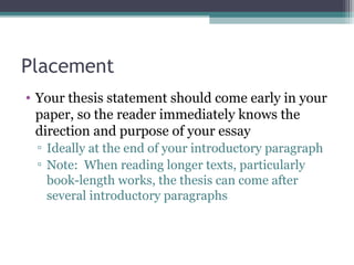 English: Thesis Statements | PPT