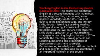 ENGL1E LESSON TEACHING ENGLISH IN ELEMENTARY GRADES | PPTX