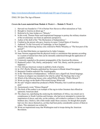 ENGL 201 Quiz The Age of Reason Liberty.docx