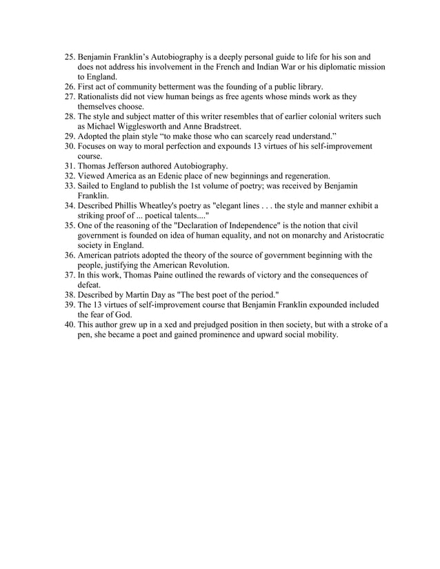 ENGL 201 Quiz The Age of Reason Liberty.docx | Poetry | Books and ...